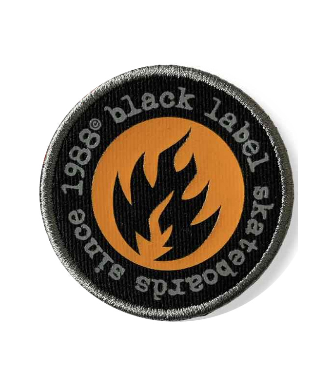 Black label Skateboards - Since 1988 Orange 2.25in Round - Patch