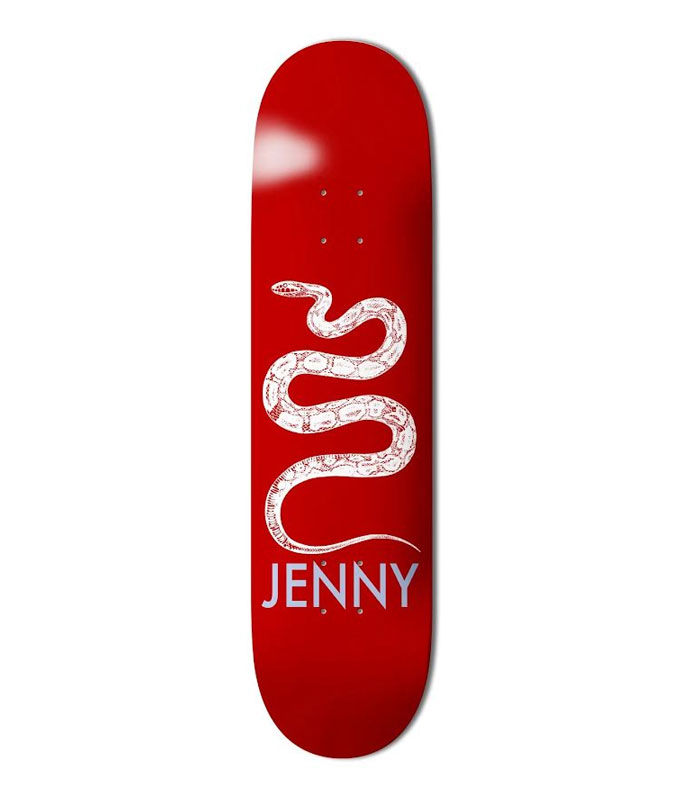 Jenny Skateboards - Red Snek Board - 8.125in x 31.75in
