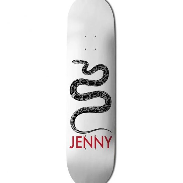 Jenny Skateboards - White Snek Board - 8.38in x 32.05in
