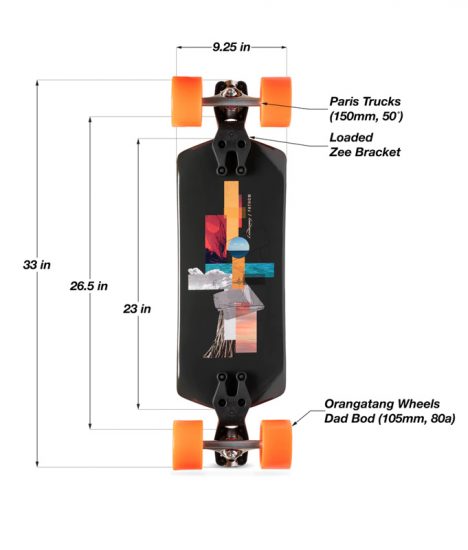 Loaded G-Bomb Zee Bracket 105mm Dad Bods Complete Longboard