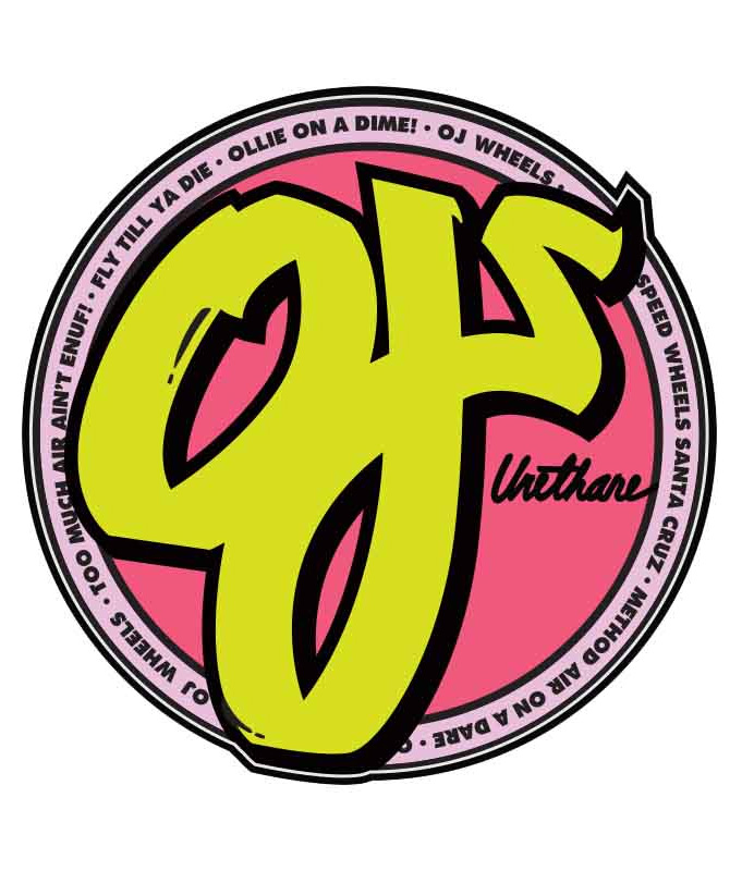 OJs - OJ Classic Neon Yellow / Pink 3in - Sticker