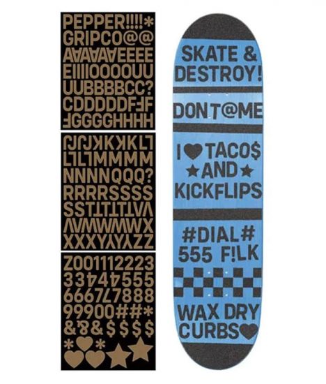 Pepper Grip - Alphanumeric Custom Griptape Kit 170 laser cut charachters
