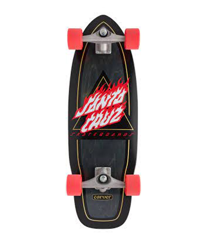 Santa Cruz x Carver Flamed Not A Dot Cut Back 9.75in Surf Skate