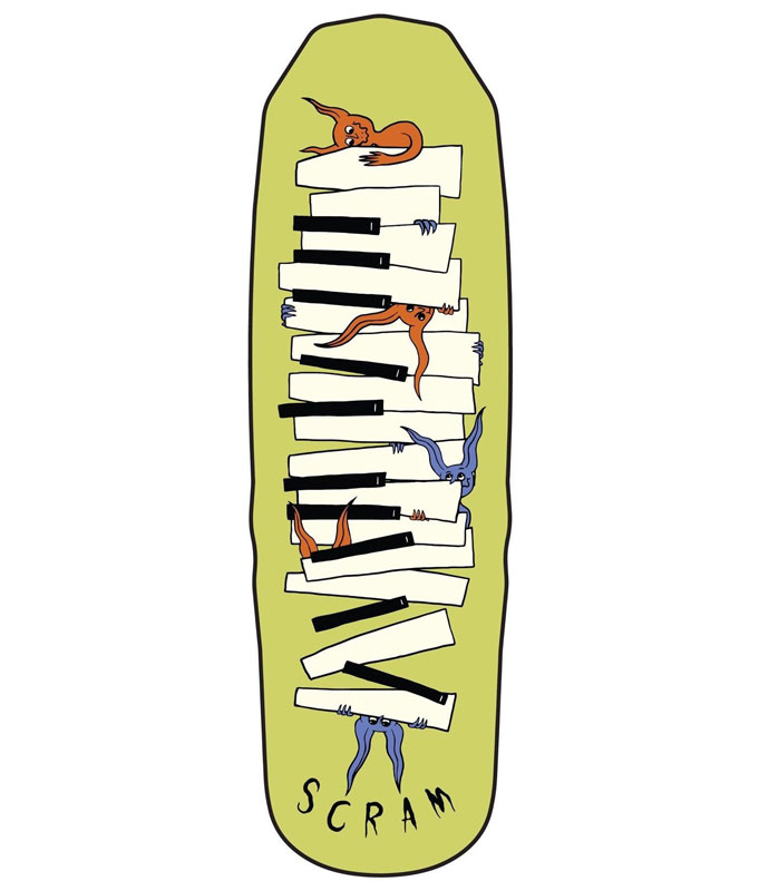 Scram Skates - Logan Devlin Synth Goblin - 9.5in x 31.75in skateboard