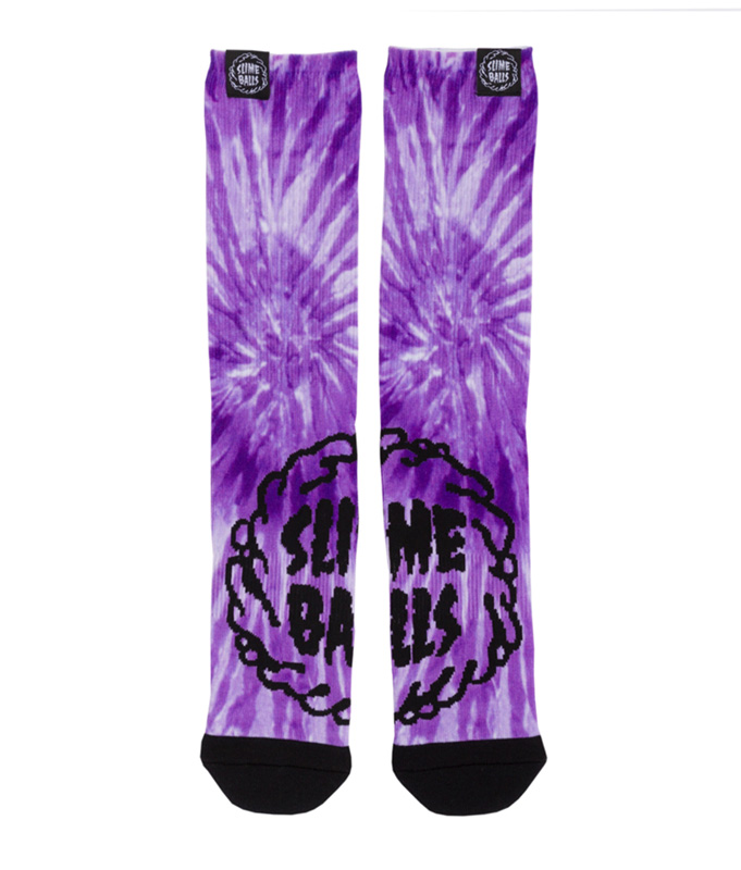 Slime Balls - Mono Splat Mens Crew Socks Purple Tie Dye - Socks