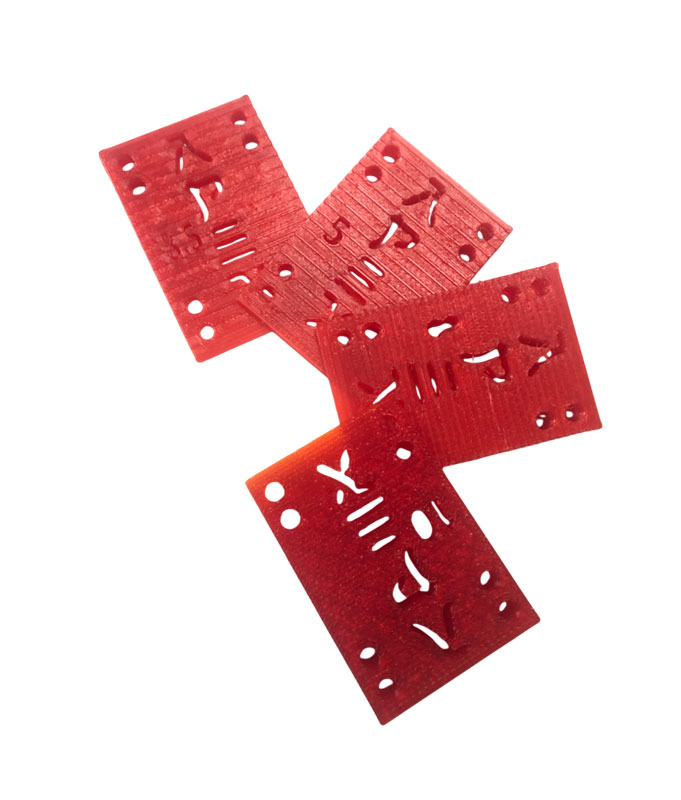 Apex Prototyping Red Translucent 90a Angled Riser Pads