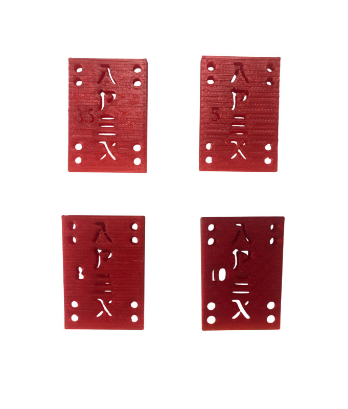 Apex Prototyping Red Translucent 90a Angled Riser Pads