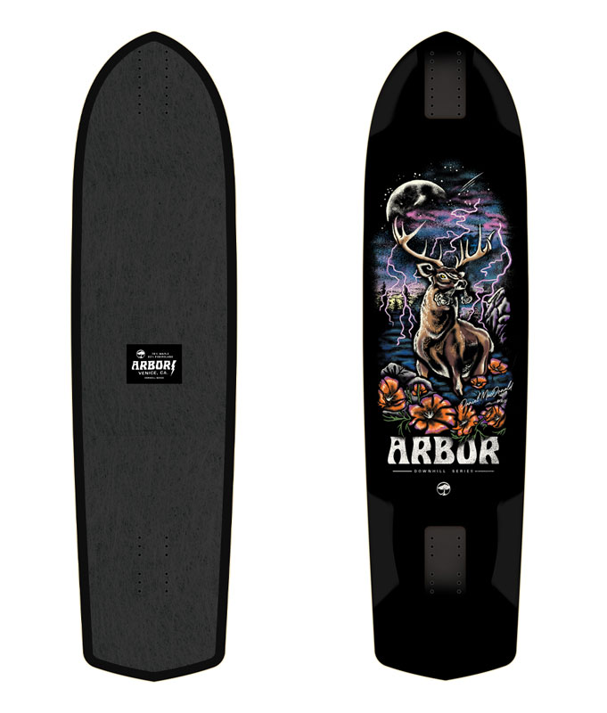 Arbor Skateboard - Daniel Macdonald Pro Downhill Black Buck - Deck