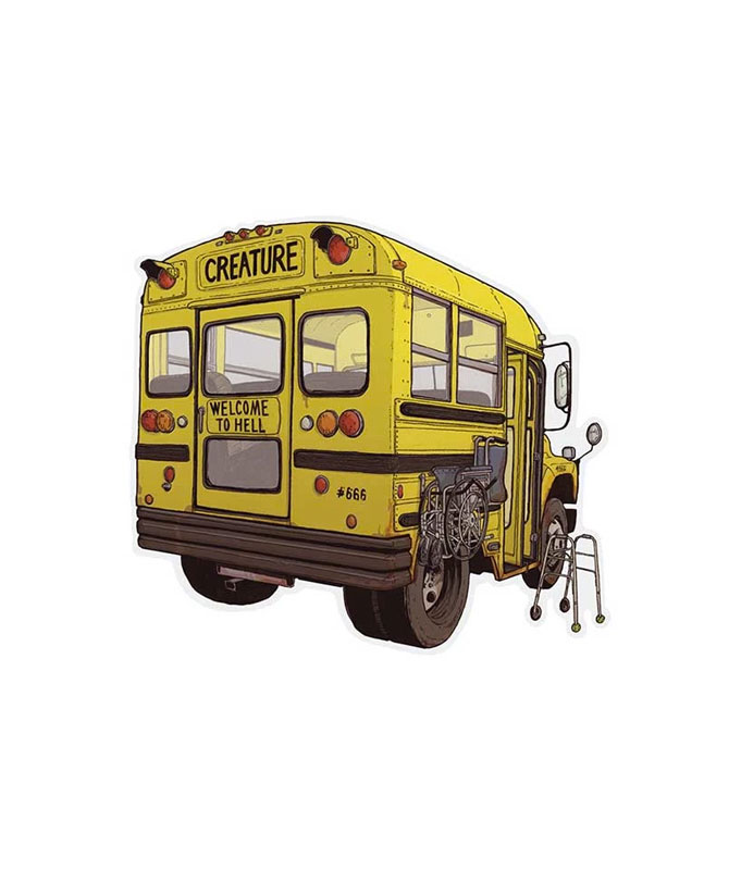Creature - Maniac School Bus 4in -Sticker - Flatspot Longboard Shop