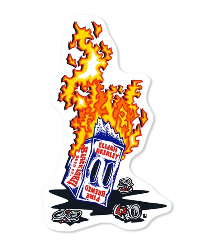 Black Label Skateboards - Elijah Akerley FIRE BREWED - Sticker