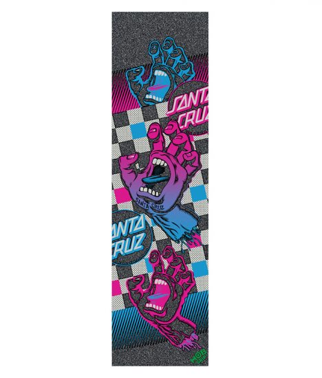 MOB Griptape Santa Cruz Check Trap Hand 9in x 33in Skateboard Grip