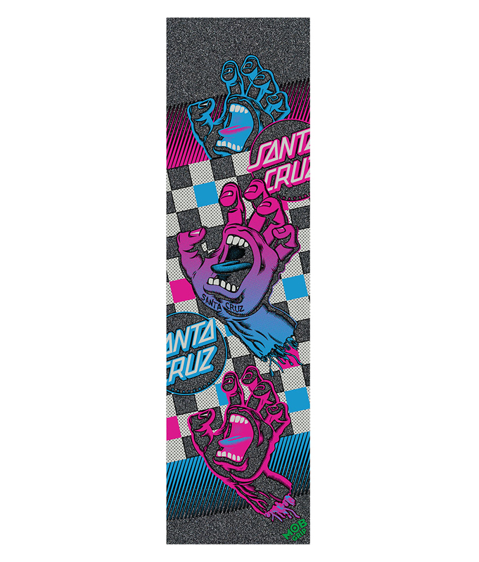 MOB Griptape Santa Cruz Check Trap Hand 9in x 33in Skateboard Grip