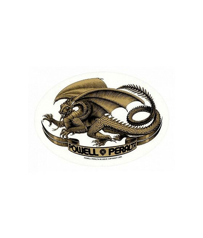 Powell Peralta - Oval Dragon Gold 5in - Sticker - Flatspot Longboard Shop