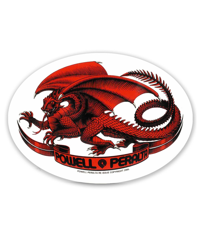 Powell Peralta Skateboards - Oval Dragon Red Reissue 5in - Sticker