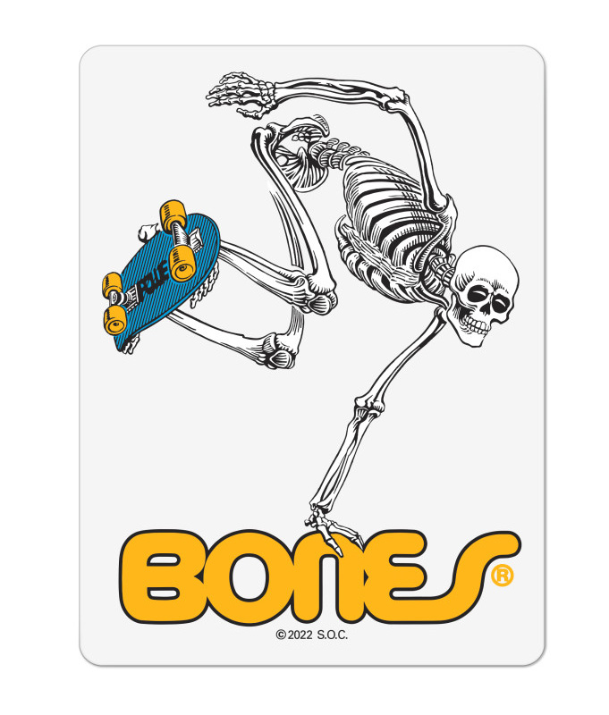 Powell Peralta - Skateboarding Skeleton Clear 4in - Sticker