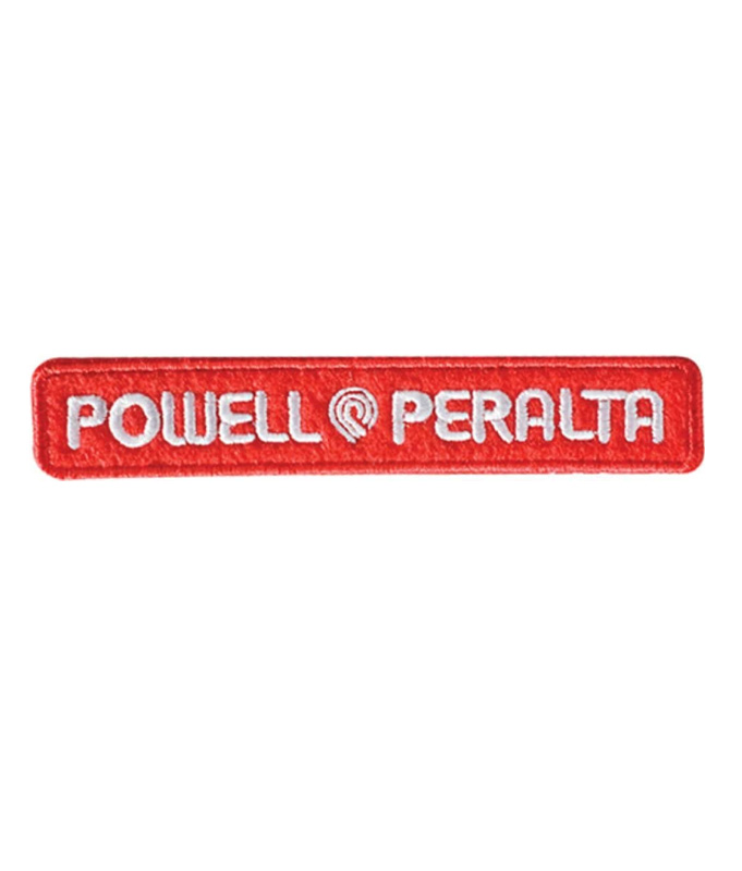Powell Peralta Strip 3.5in red embroidered logo iron on patch