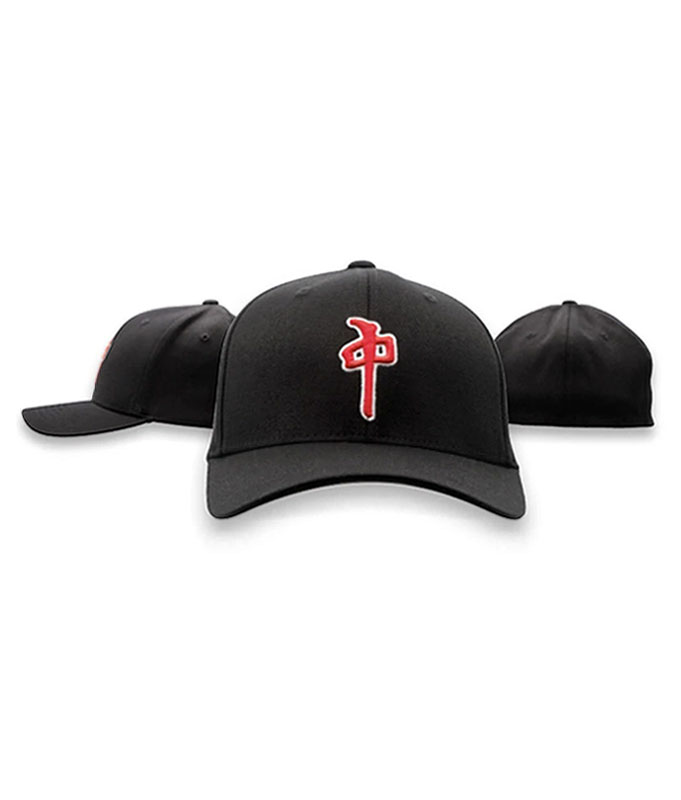 RDS - Flexfit OG Puffy Logo Hat - Black/Red - Flatspot Longboard Shop