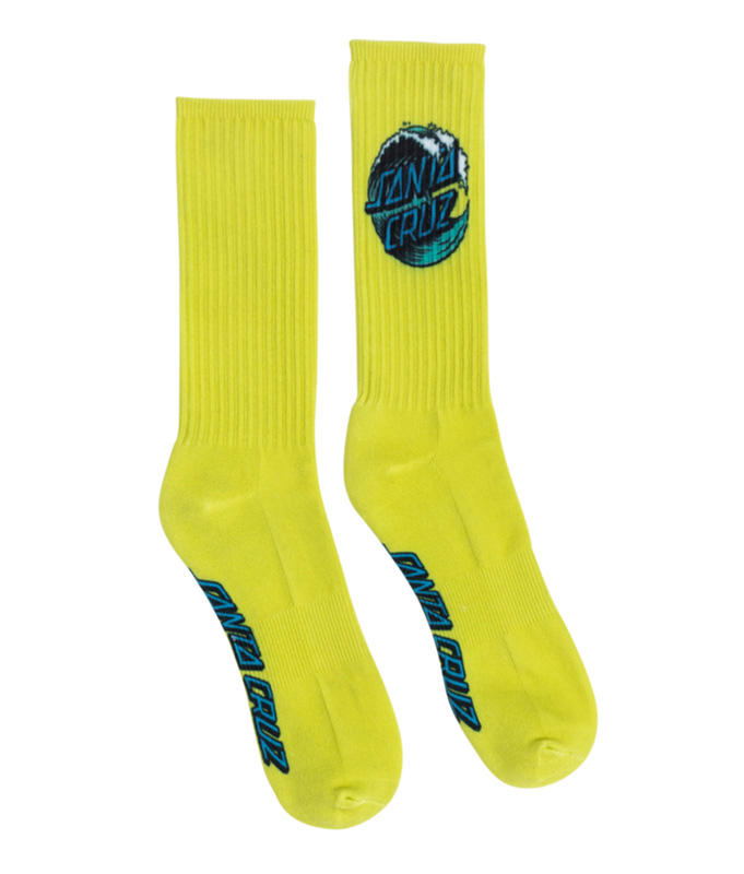 Santa Cruz - Mid Crew Wave Dot Safety Yellow - Socks