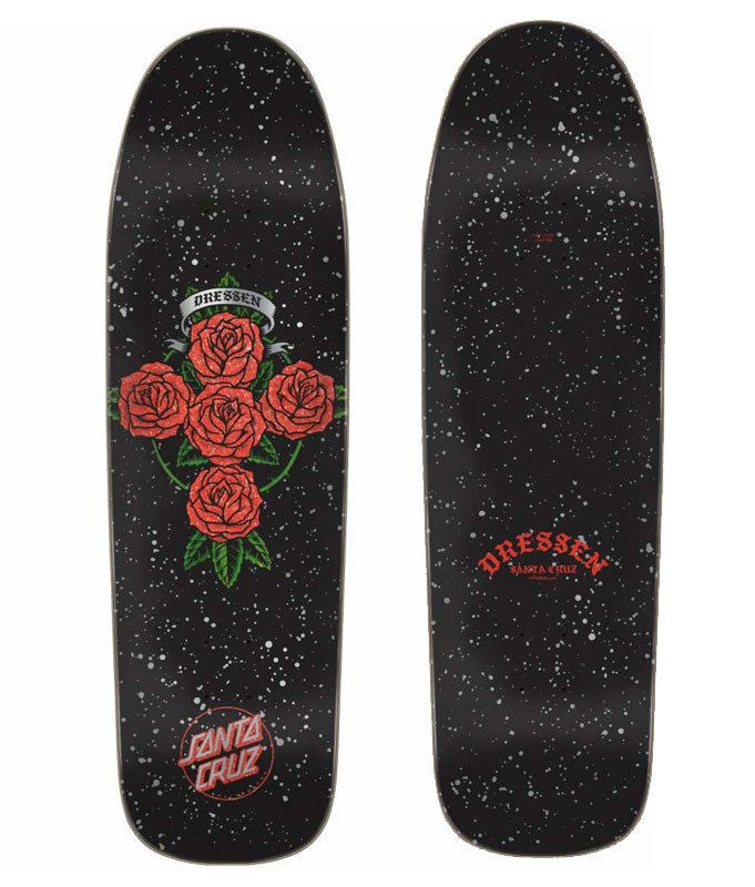 Santa Cruz Eric Dressen Rose Cross Shaped Black 9.31in x 31.94in