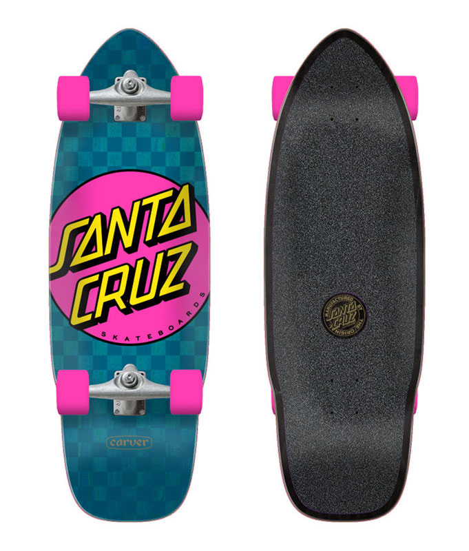 Santa Cruz Carver Pink Dot Cut Back 9.75in x 29.95in Surf Skate