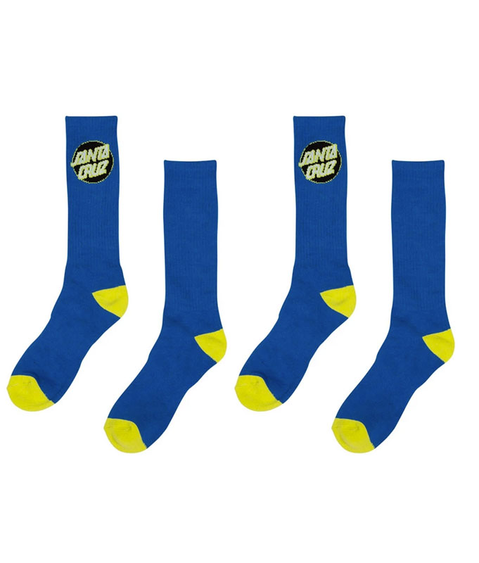 Santa Cruz - Classic Dot Blue/Yellow Socks 2 Pack - Socks - Flatspot ...