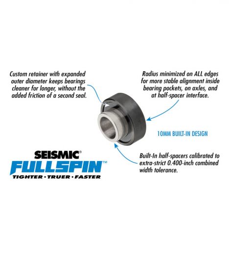 Seismic Skate - Fullspin 10mm Ceramic XT Built-In - Bearings