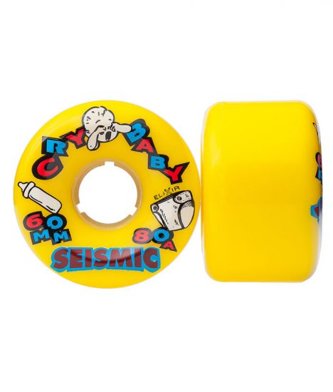 Seismic - Yellow Cry Baby - 60mm x 80a - Flatspot Longboard Shop