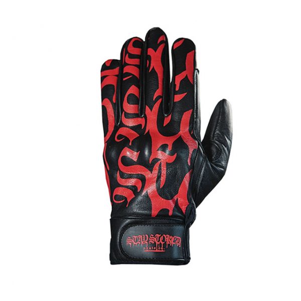 Stay Stoked - Leather Slide Gloves - Red/Black - Flatspot Longboard Shop