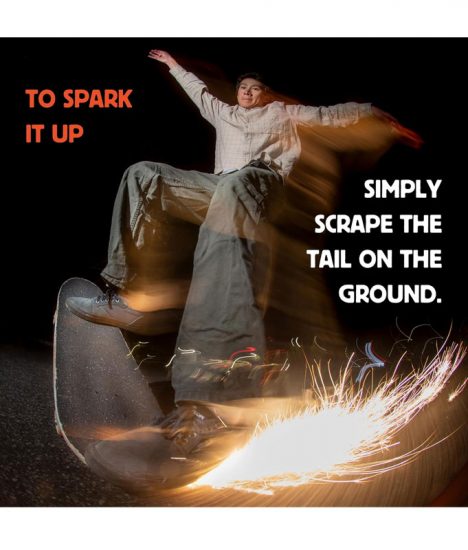 Original Tail Devil Skateboard Spark Skid Plates Sparking Flint Black